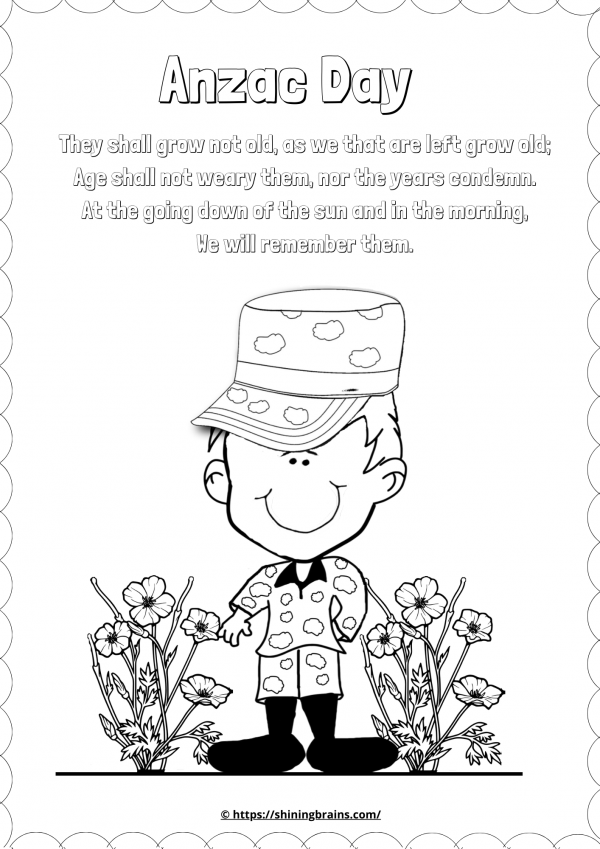 Anzac Day for kids - Shining Brains Anzac day free resources and printable