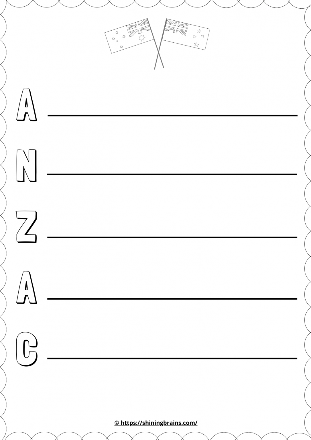 Anzac Day for kids - Shining Brains Anzac day free resources and printable