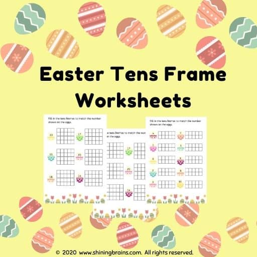 Preschool Easter Worksheets - Ten Frames Worksheets - Easter Themed