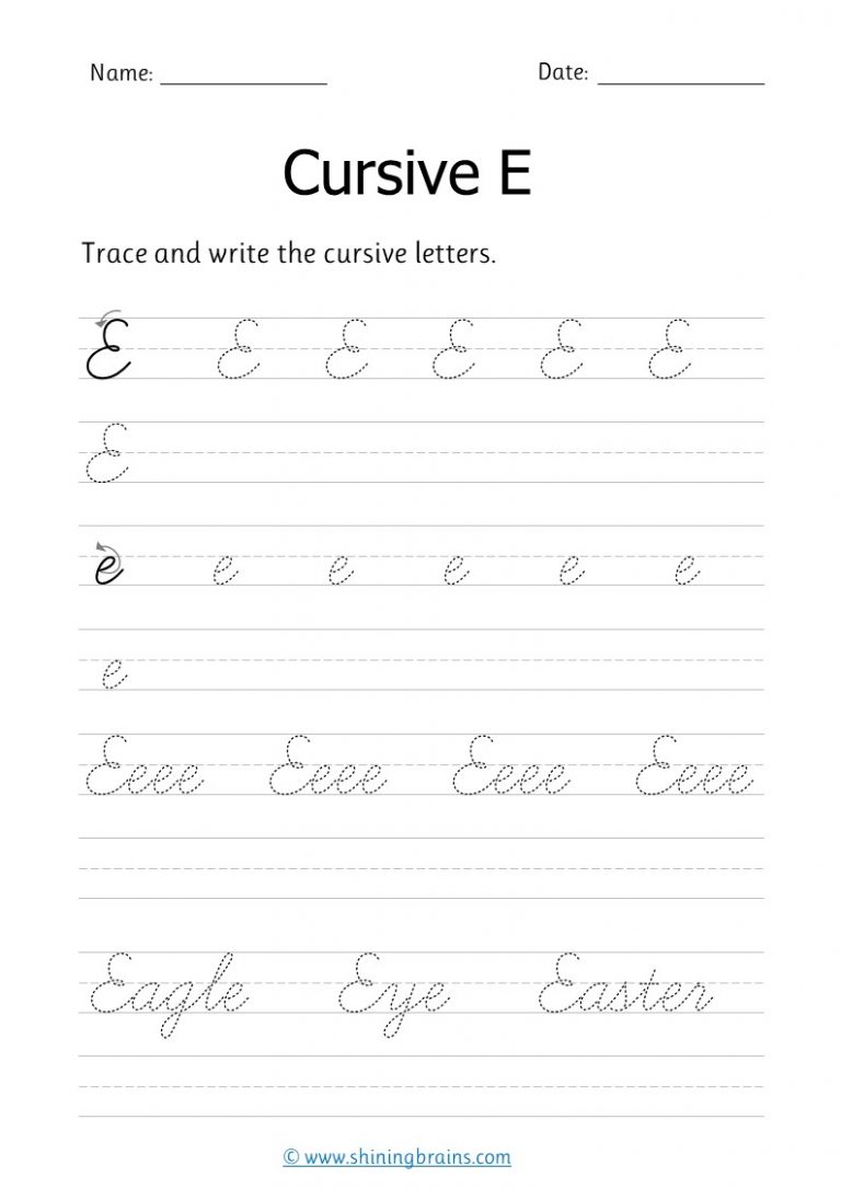 Cursive Letters - Free Cursive Writing Practice Worksheets A to Z