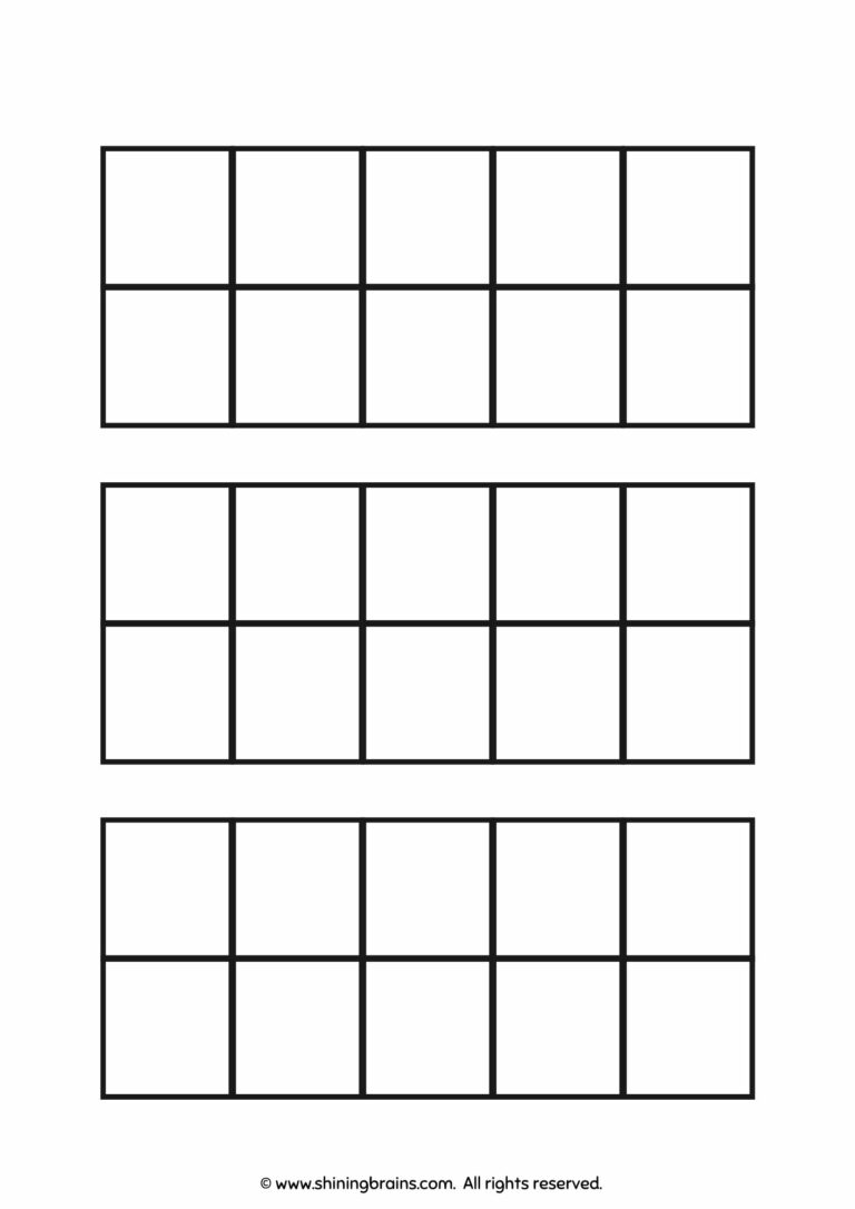 Blank Ten Frame Free Worksheets and Printables - Shining Brains