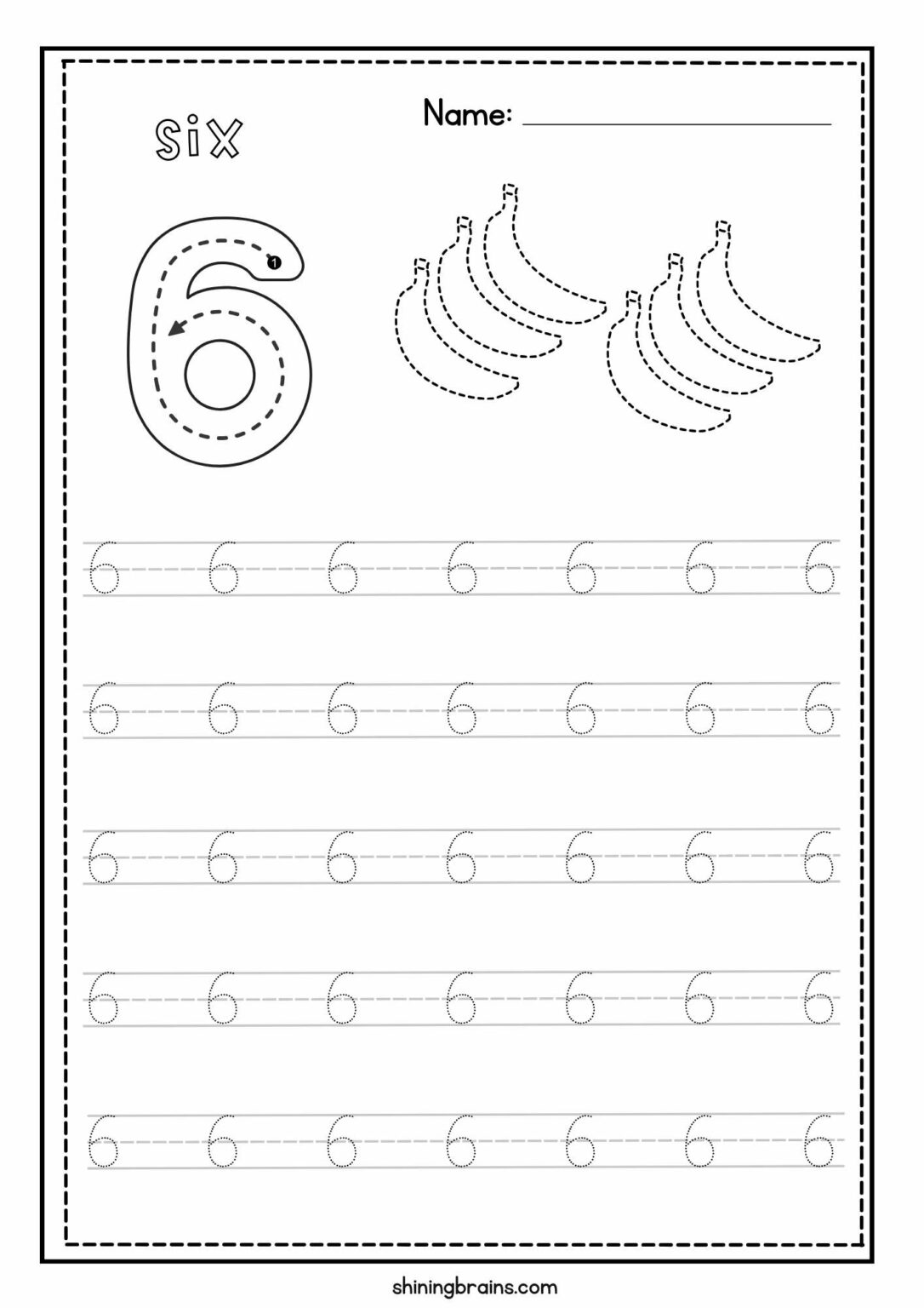 Tracing Numbers 1 to 10 - Shining Brains
